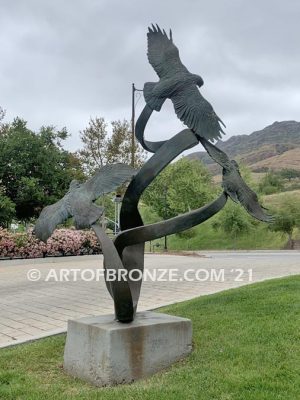Spirit Above - Red-Tailed Hawk Bronze Statues - Art of Bronze
