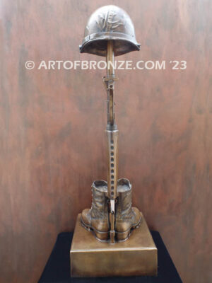 Fallen Soldier Battle Cross - (Vietnam Era) - Bronze Statue Memorial